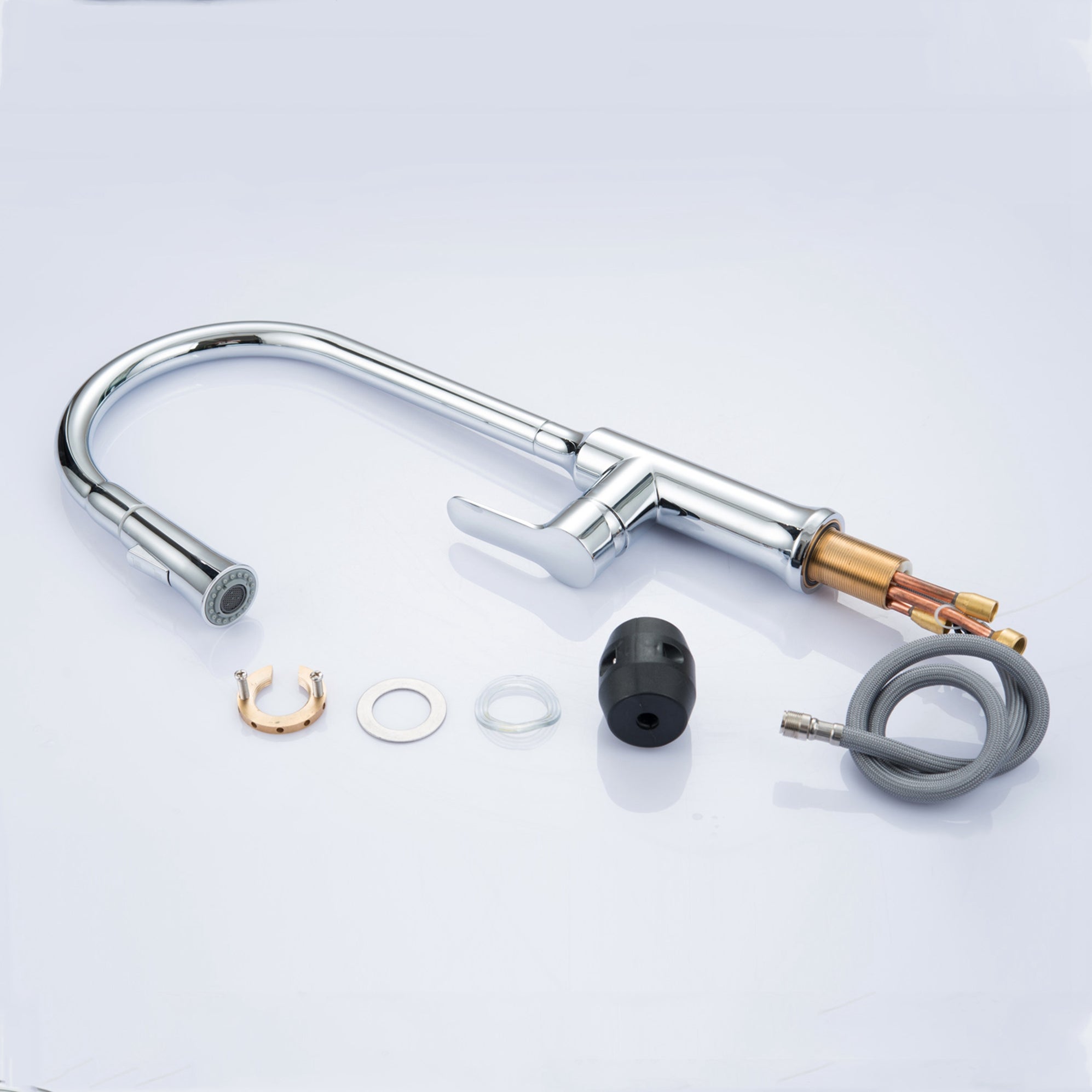 Single-Handle 2-Spray Pull Down Sprayer Stainless Steel Kitchen Faucet ...